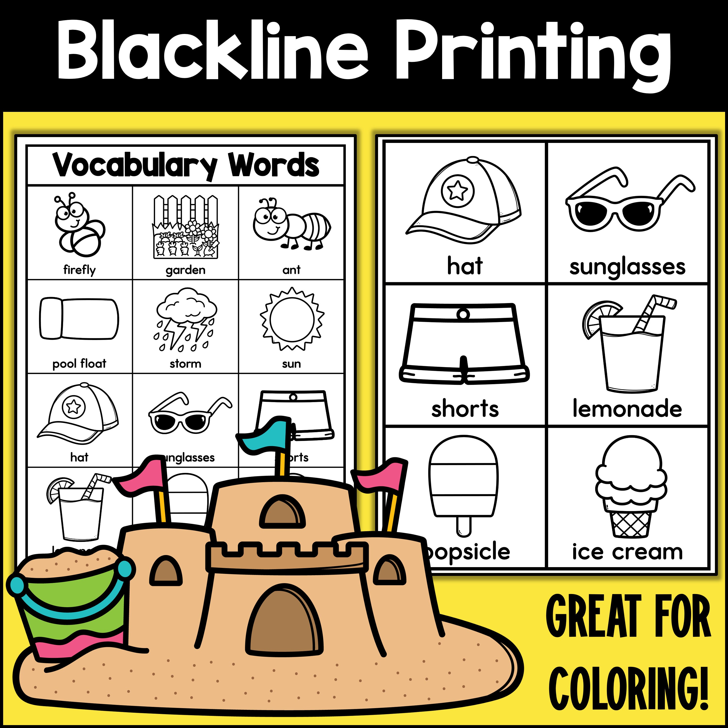 Summer Words Scavenger Hunt for Kids Vocabulary Flash Cards and ...