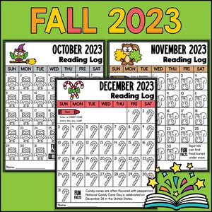 Monthly Reading Log for Kids Fall Coloring Pages October 2023 - Etsy 日本