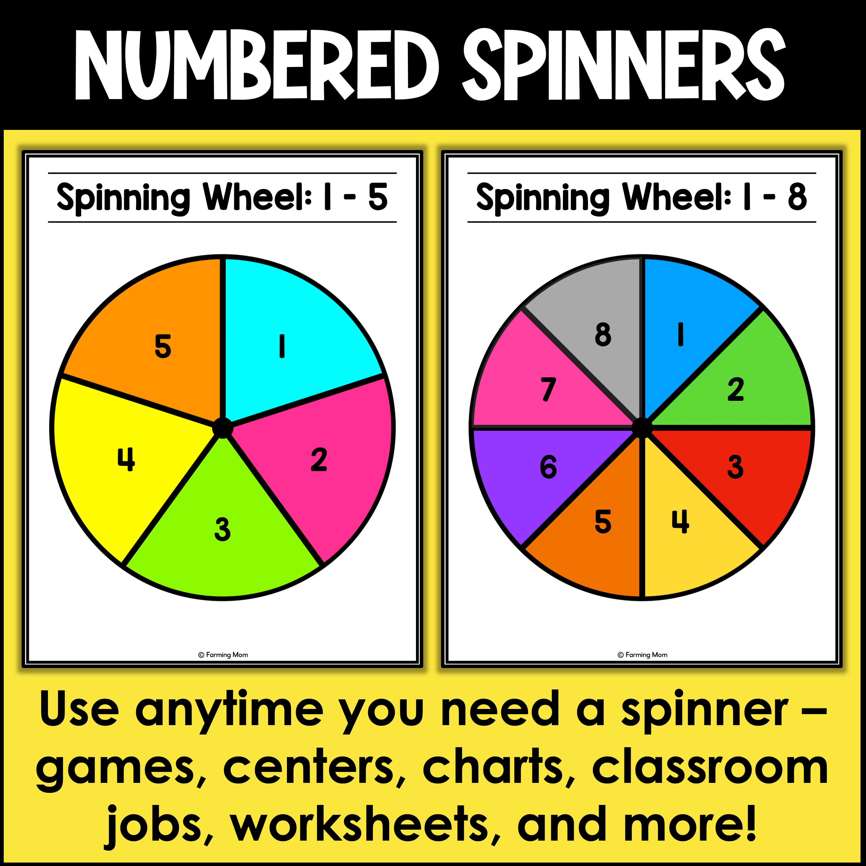 Game Board Spinner Printable Bundle - Etsy
