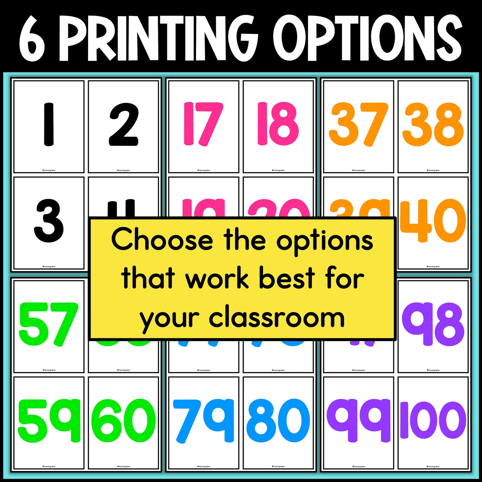 Number Flash Cards Numbers 1-100 Printable Flashcards for Kids - Etsy