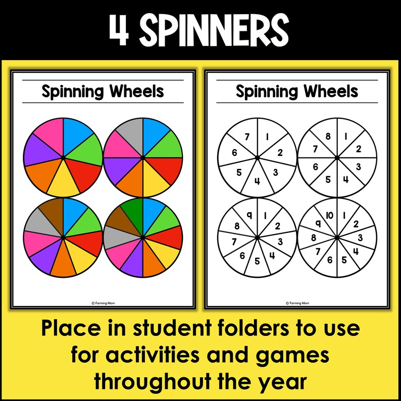 Game Board Spinner Printable Bundle - Etsy