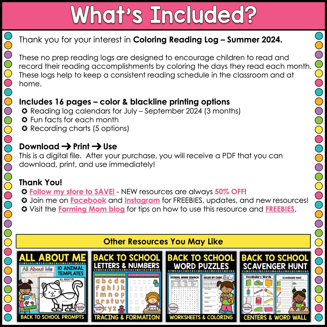 Summer Reading Chart July 2024 Calendar Printable Coloring Pages ...