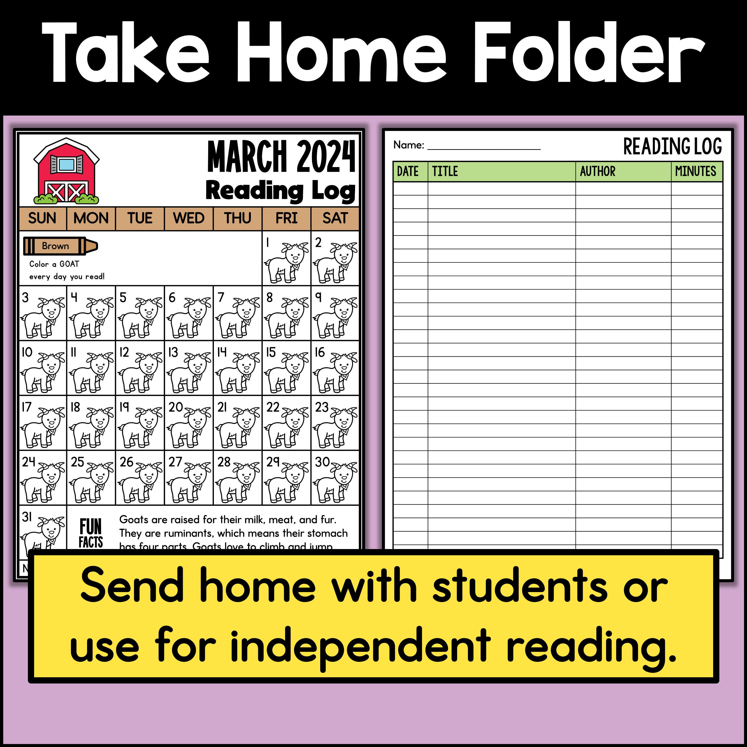 Reading Log for Kids Reading Chart Coloring Pages 2023-2024 - Etsy