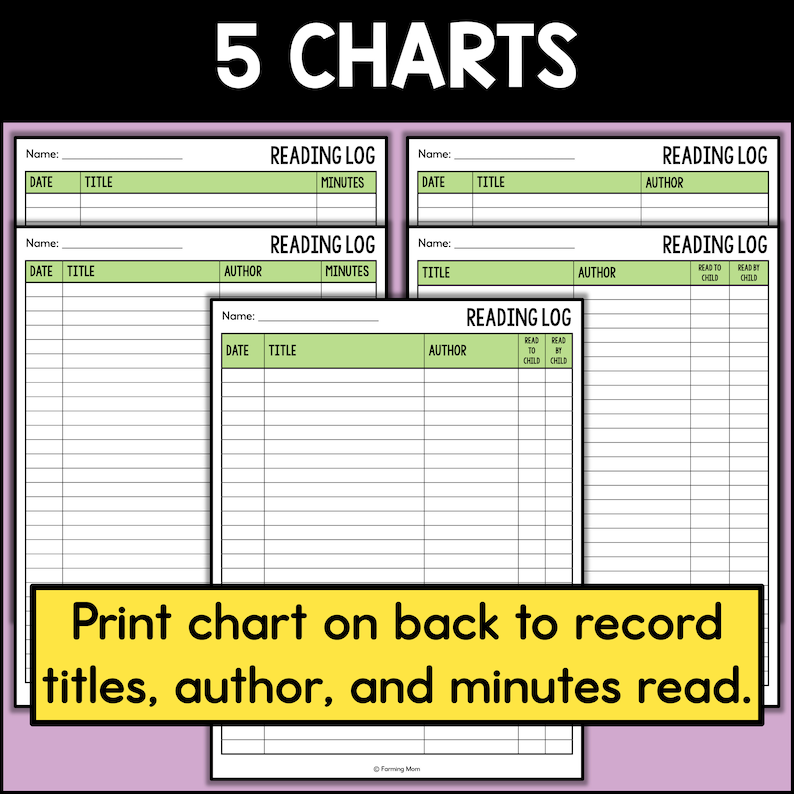 Reading Log for Kids Reading Chart Coloring Pages 2023-2024 - Etsy