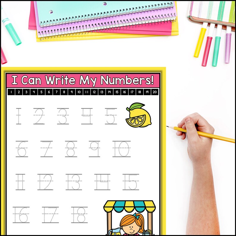 Summer Writing Alphabet Letters and Numbers Tracing Pages Handwriting ...