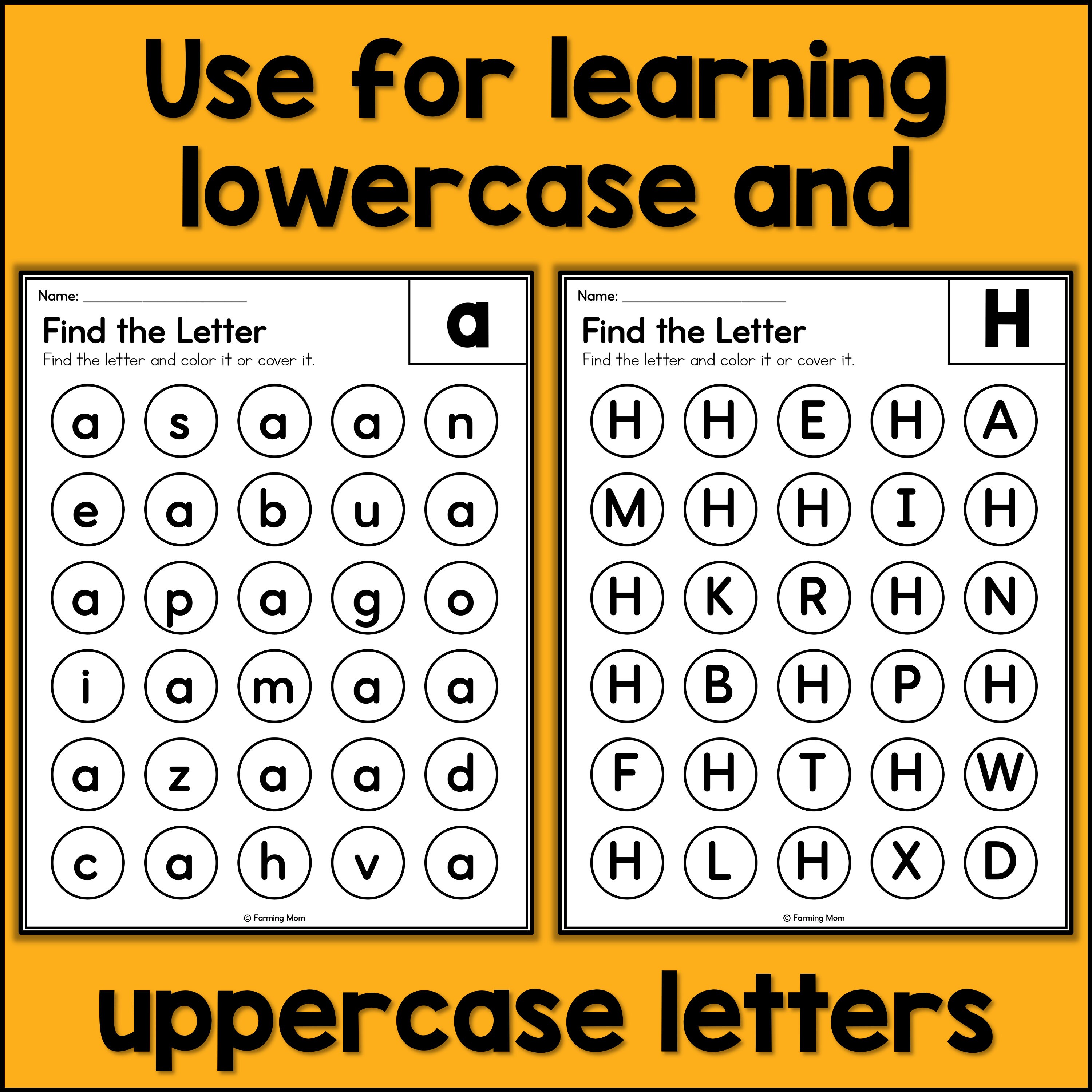 Alphabet Letters Search and Find the Letter Worksheets for Kids ...