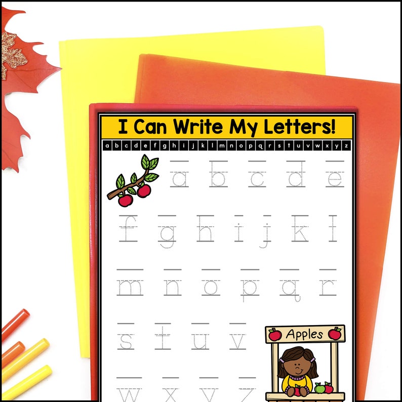 Fall Tracing Numbers Worksheet and Alphabet Coloring Pages for Kids ...