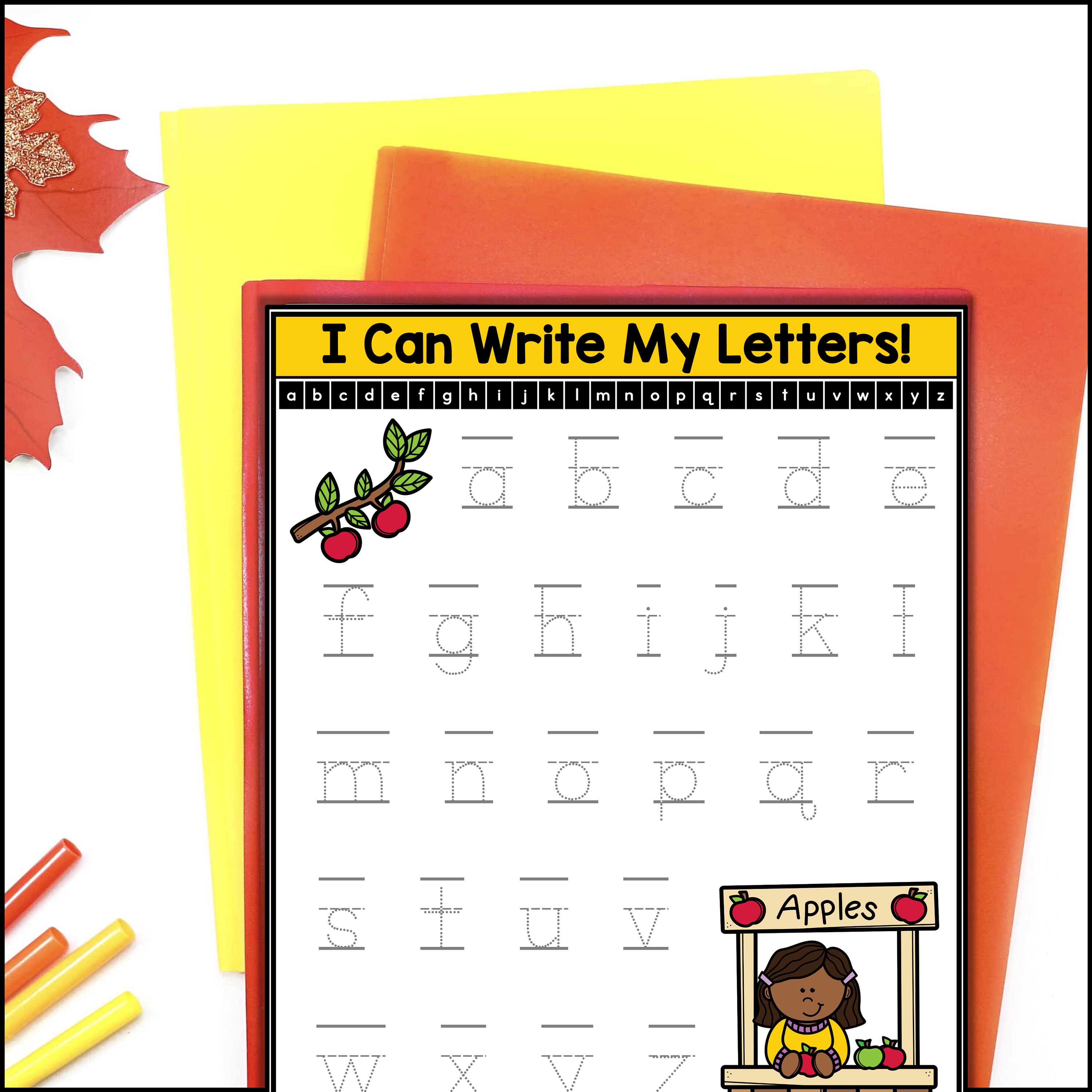 Fall Tracing Numbers Worksheet and Alphabet Coloring Pages for Kids ...