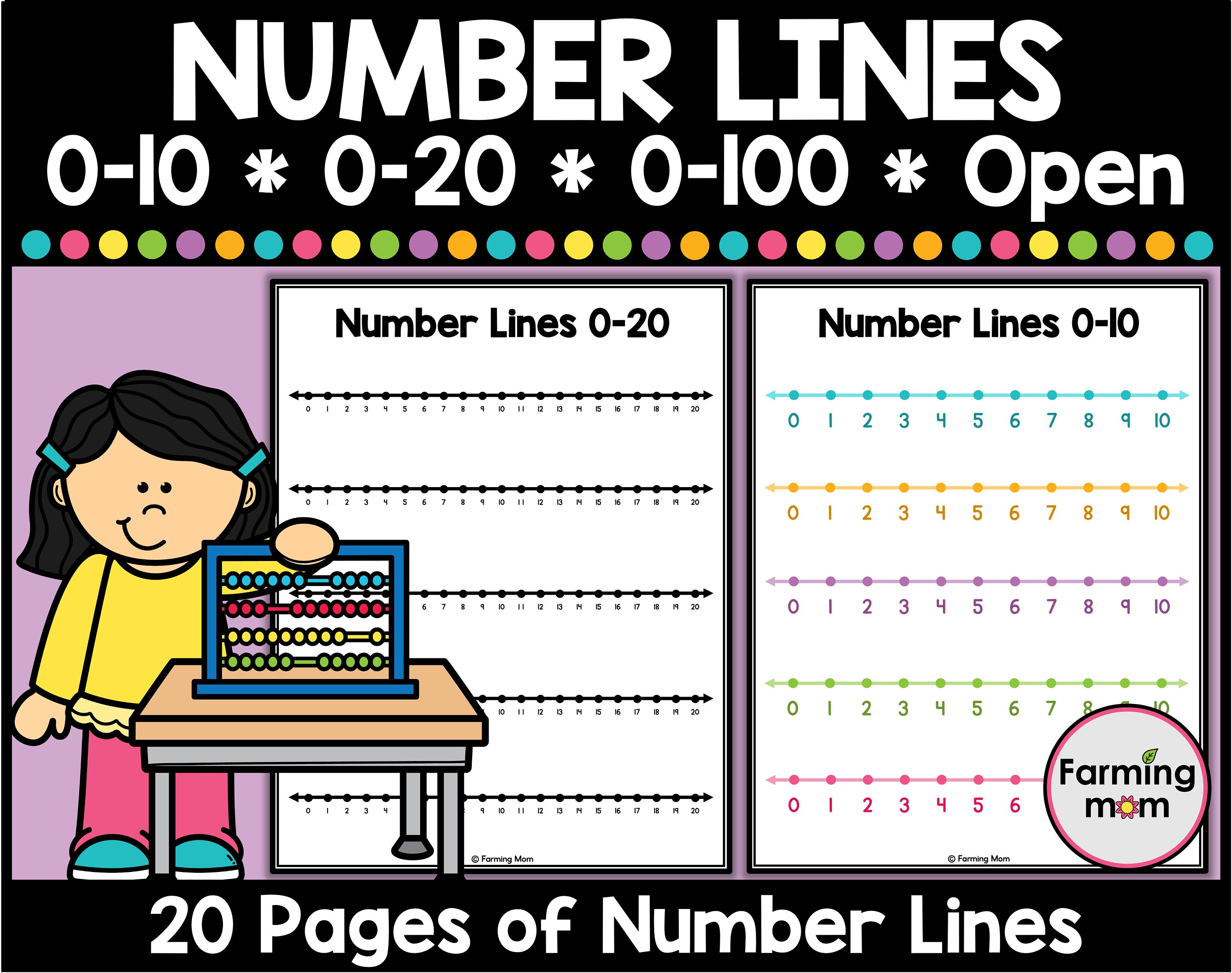 Number Line 1-20 Math Worksheet Printable and Counting to 100 - Etsy UK