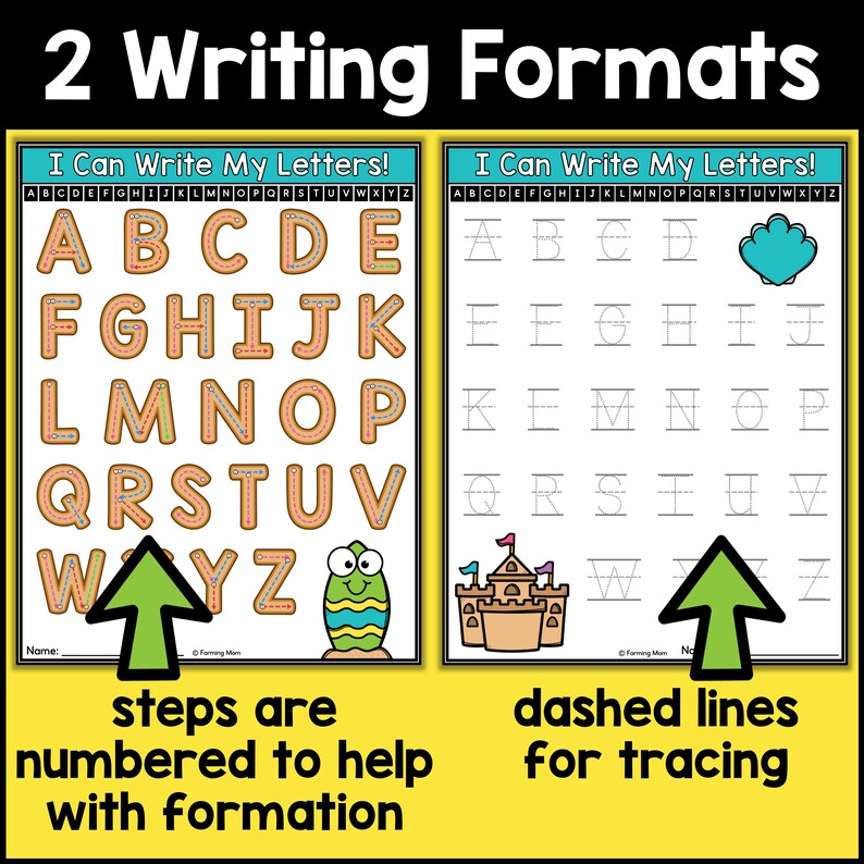 Summer Writing Alphabet Letters and Numbers Tracing Pages - Etsy