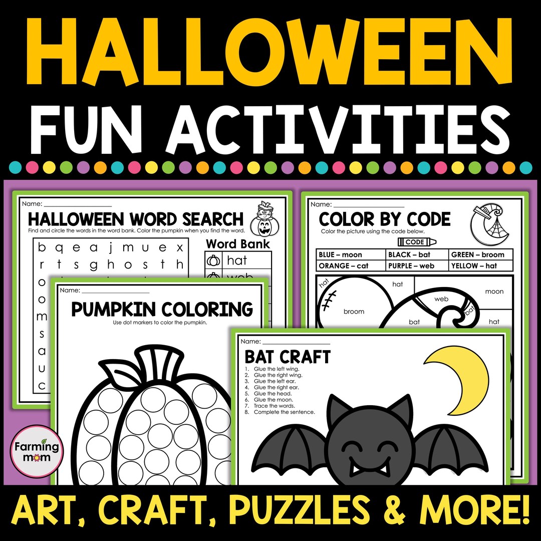 Halloween Coloring Pages for Kids With Printable Halloween Crafts for ...