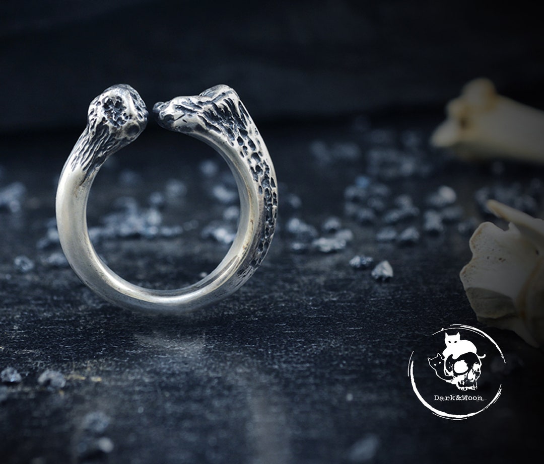Solid Silver Viking Bone Ring for Men, Wedding Ring - Etsy