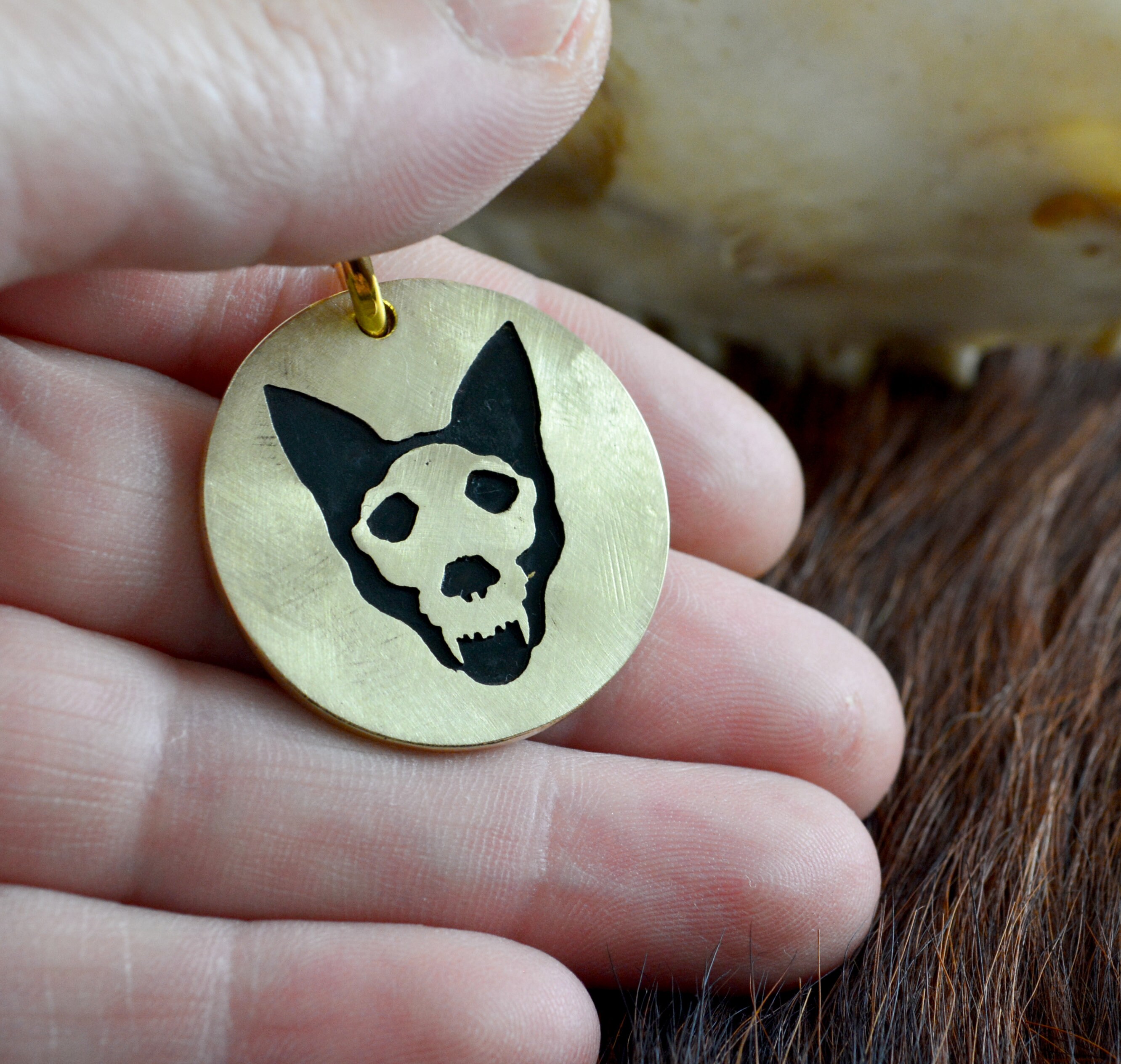 Pet tag skull dog Personalized tag with name and phone | Etsy