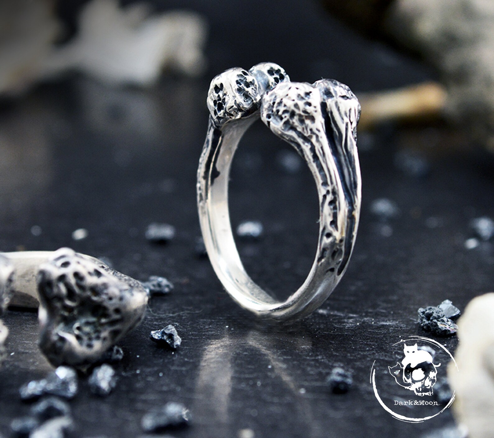 Solid Silver Stackable Bone Ring Handcrafted Silver Ring - Etsy