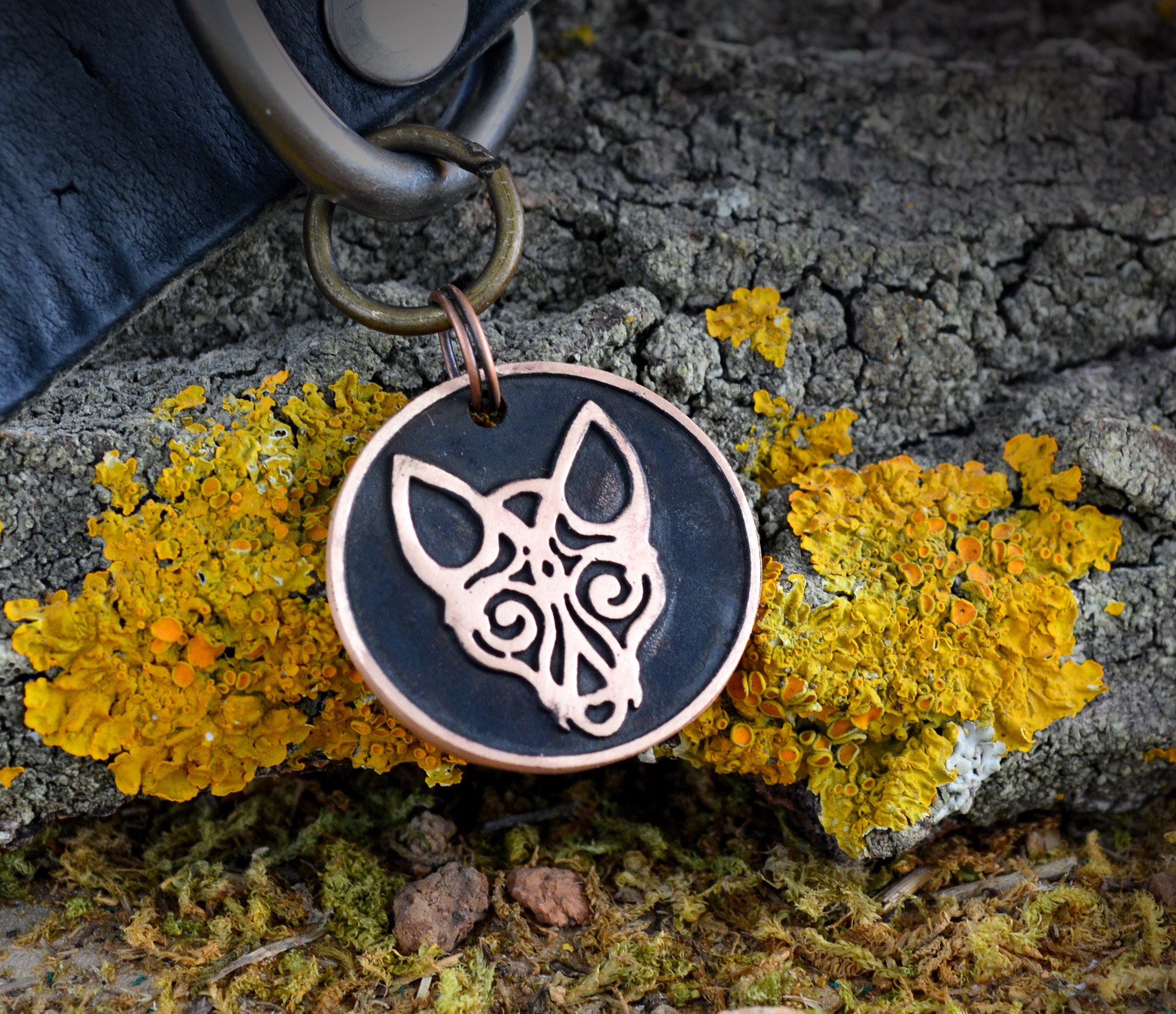 Pet tag viking wolf Personalized tag with name and phone | Etsy