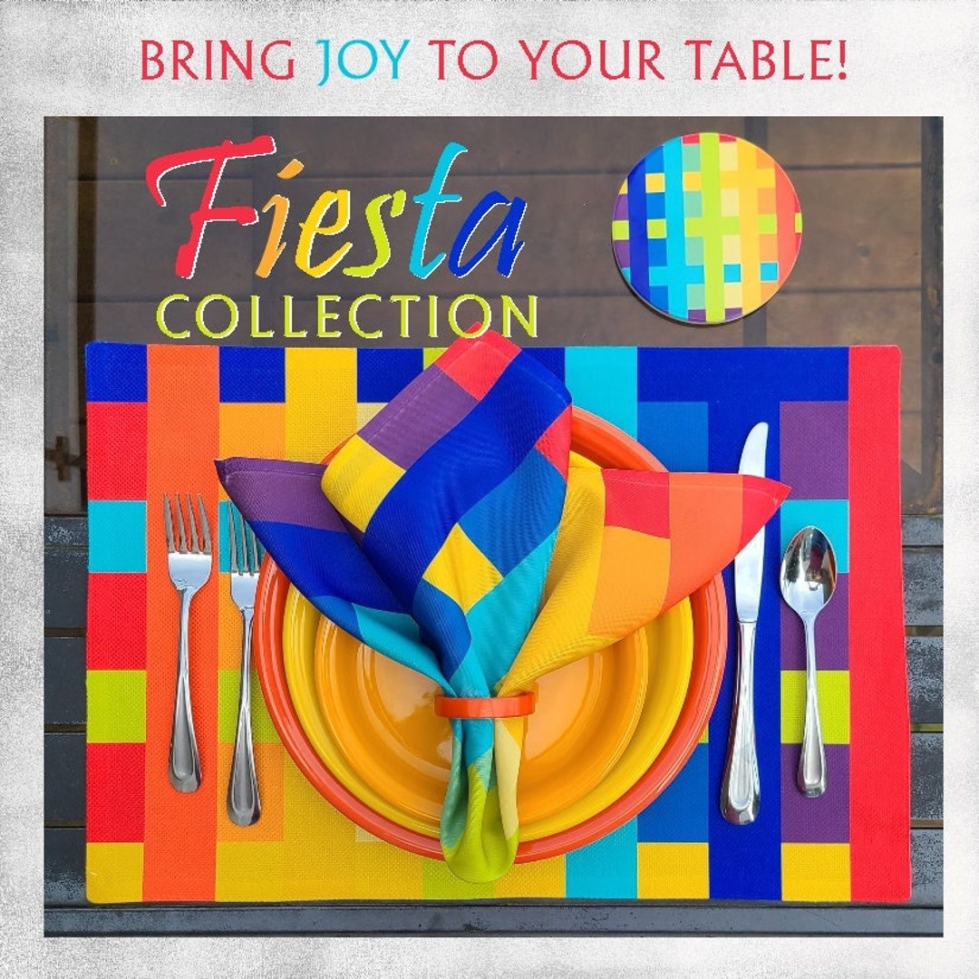 The Fiesta Collection: Festive & Colorful Coasters Napkins Placemats ...