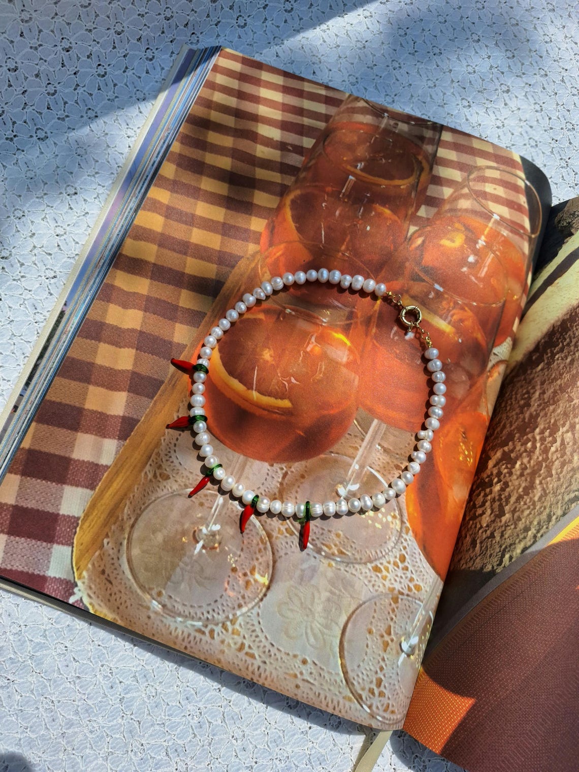 Seraphina - Pearl & Chilli Charm Necklace - Etsy
