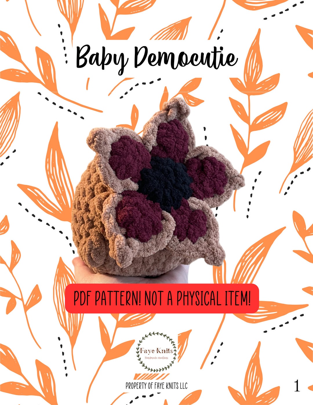 Low Sew Pattern, Baby Demogorgon, Crochet Amigurumi Demogorgon Pattern ...