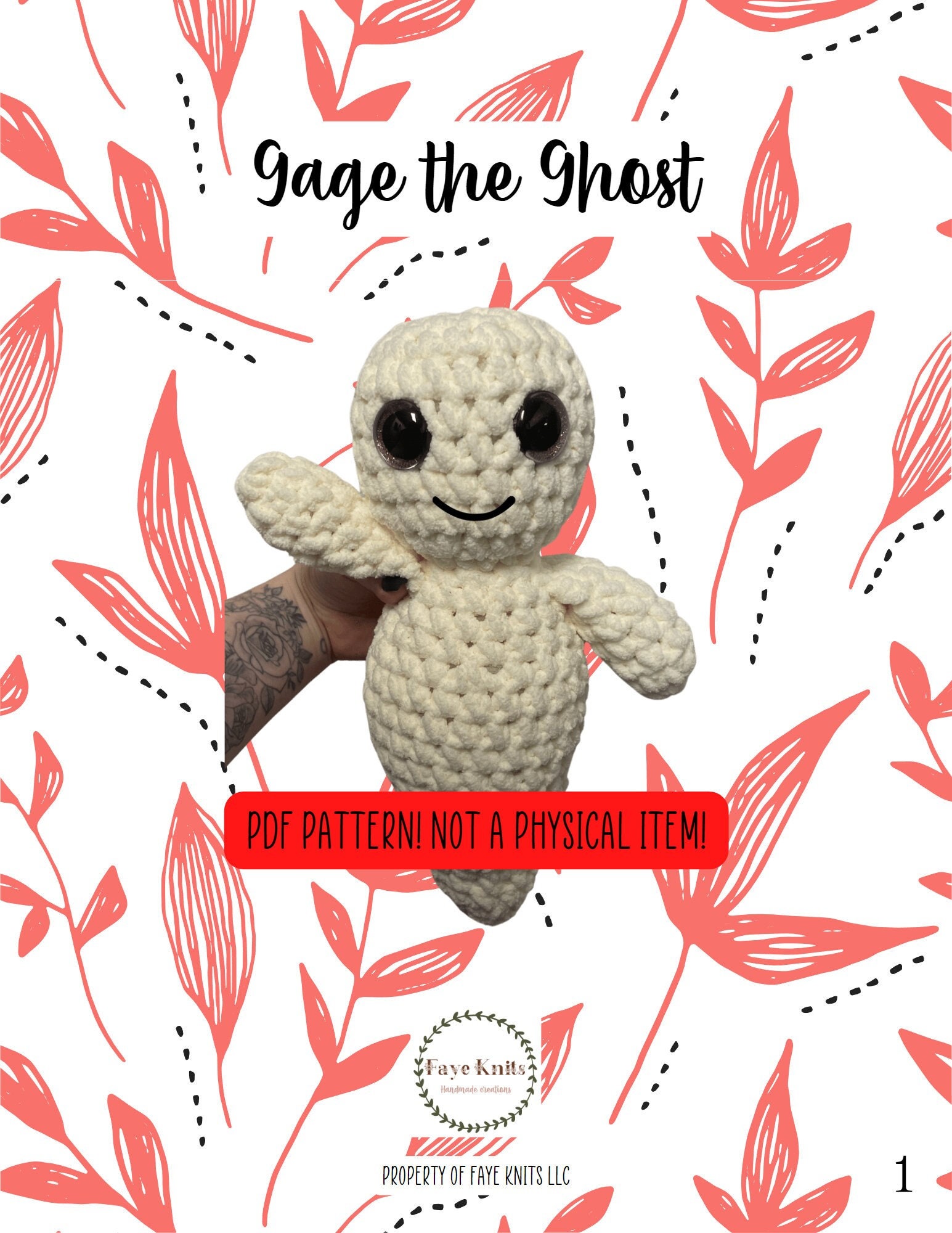 Gage the Ghost Plushie Crochet Pattern - Etsy