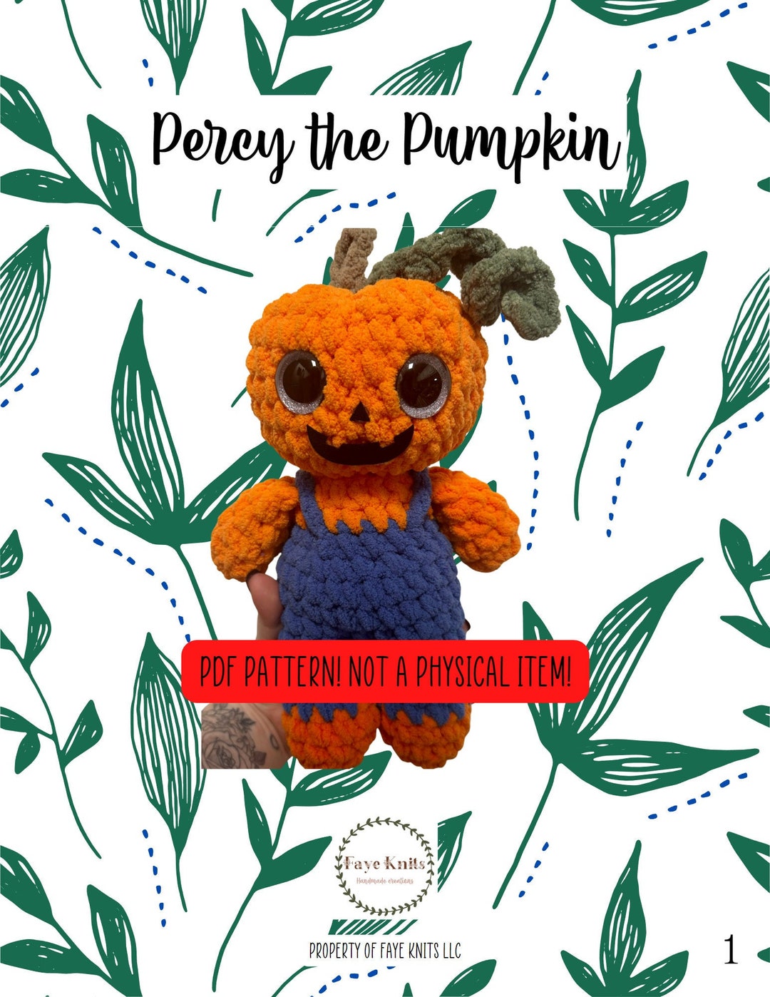 Percy the Pumpkin, Plushie, Crochet Pattern - Etsy