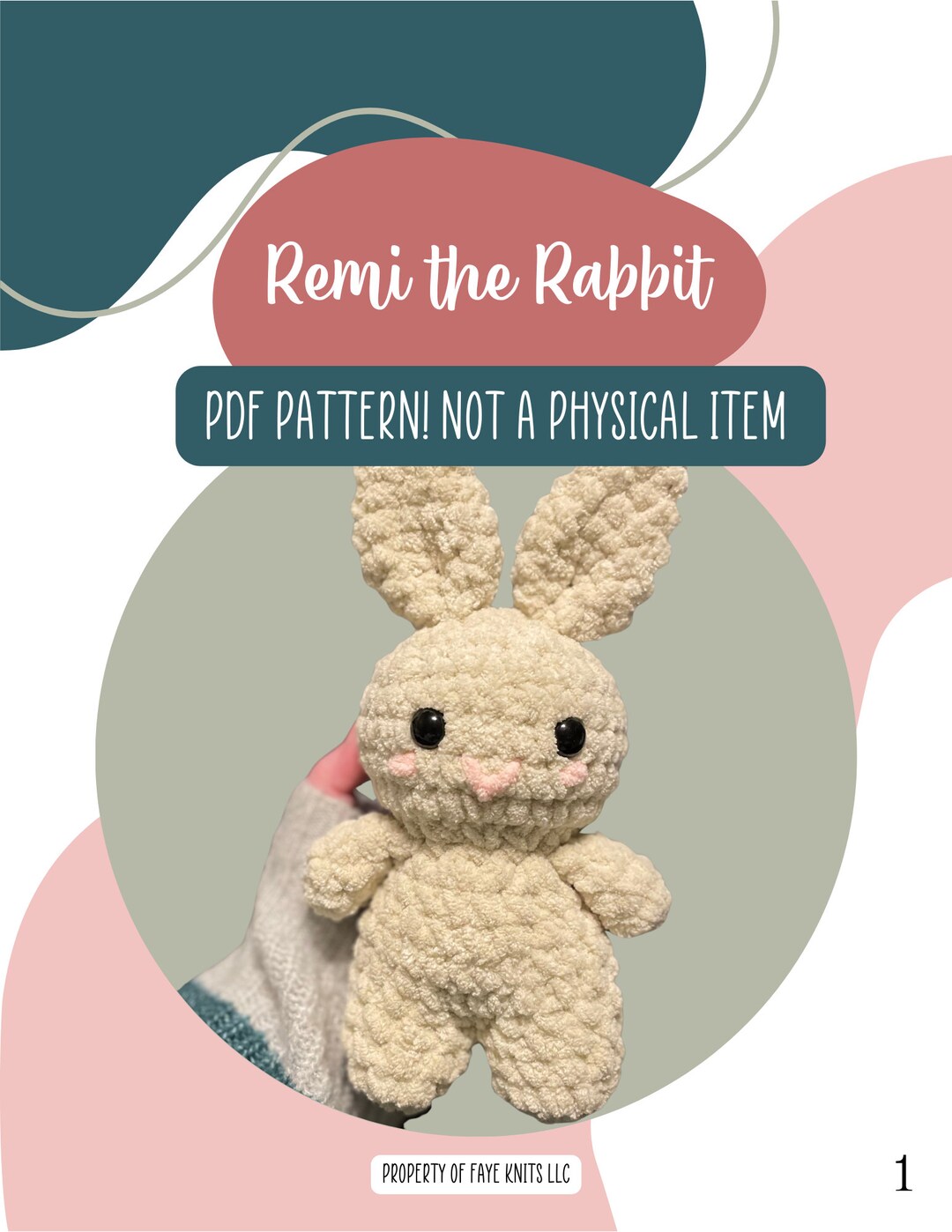 Remi the Rabbit, Crochet Amigurumi Bunny Pattern, Low-sew Crochet ...