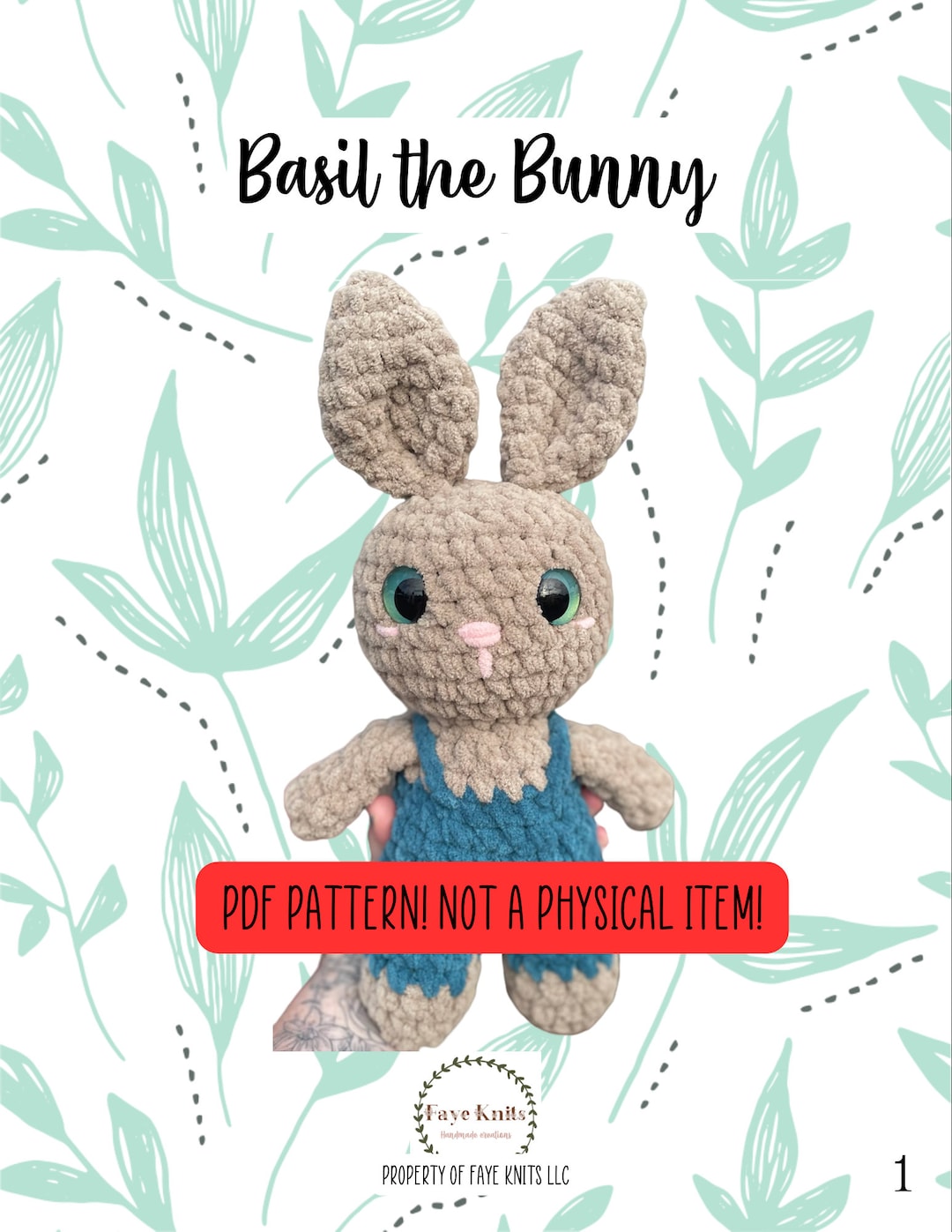 Basil the Bunny, Crochet Amigurumi Bunny Pattern - Etsy