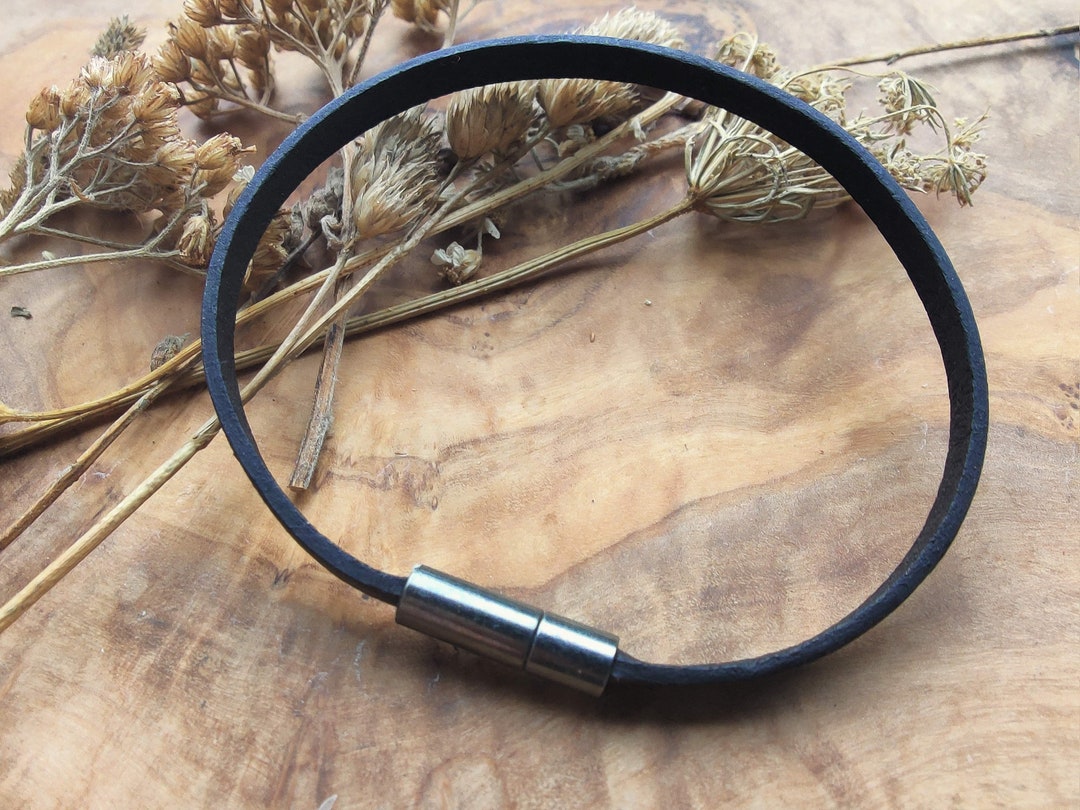 Black Thin Secret Message Bracelet, Hidden Message, Personalised Real ...