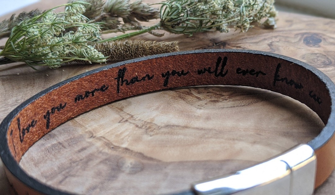 Secret Message Bracelet, Hidden Message, Personalised Real Leather ...