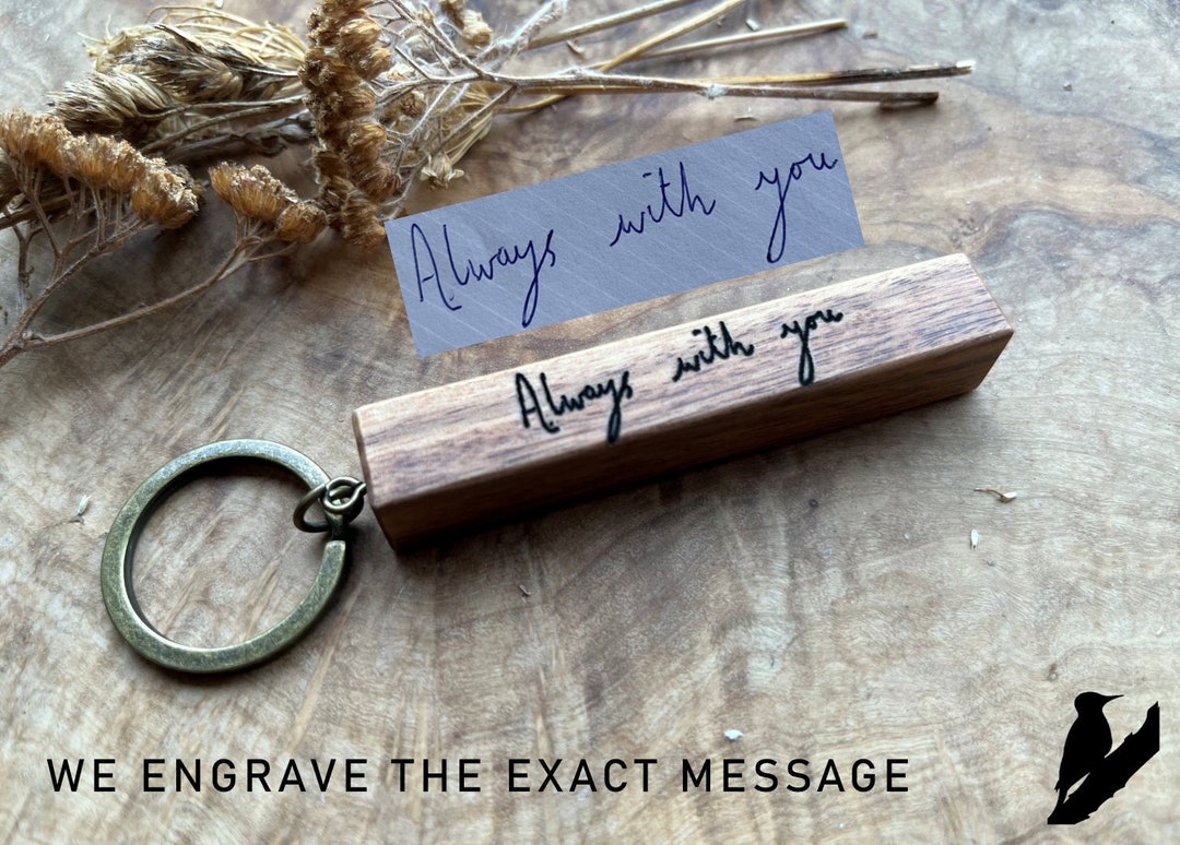 Personal Handwritten Message Keyring - Personalized Wood Wooden Key ...