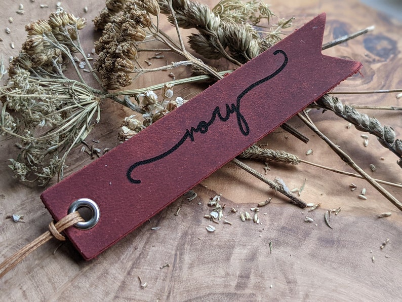Real Leather Personalised Engraved Bookmark Gift for Him - Gift for Her ...