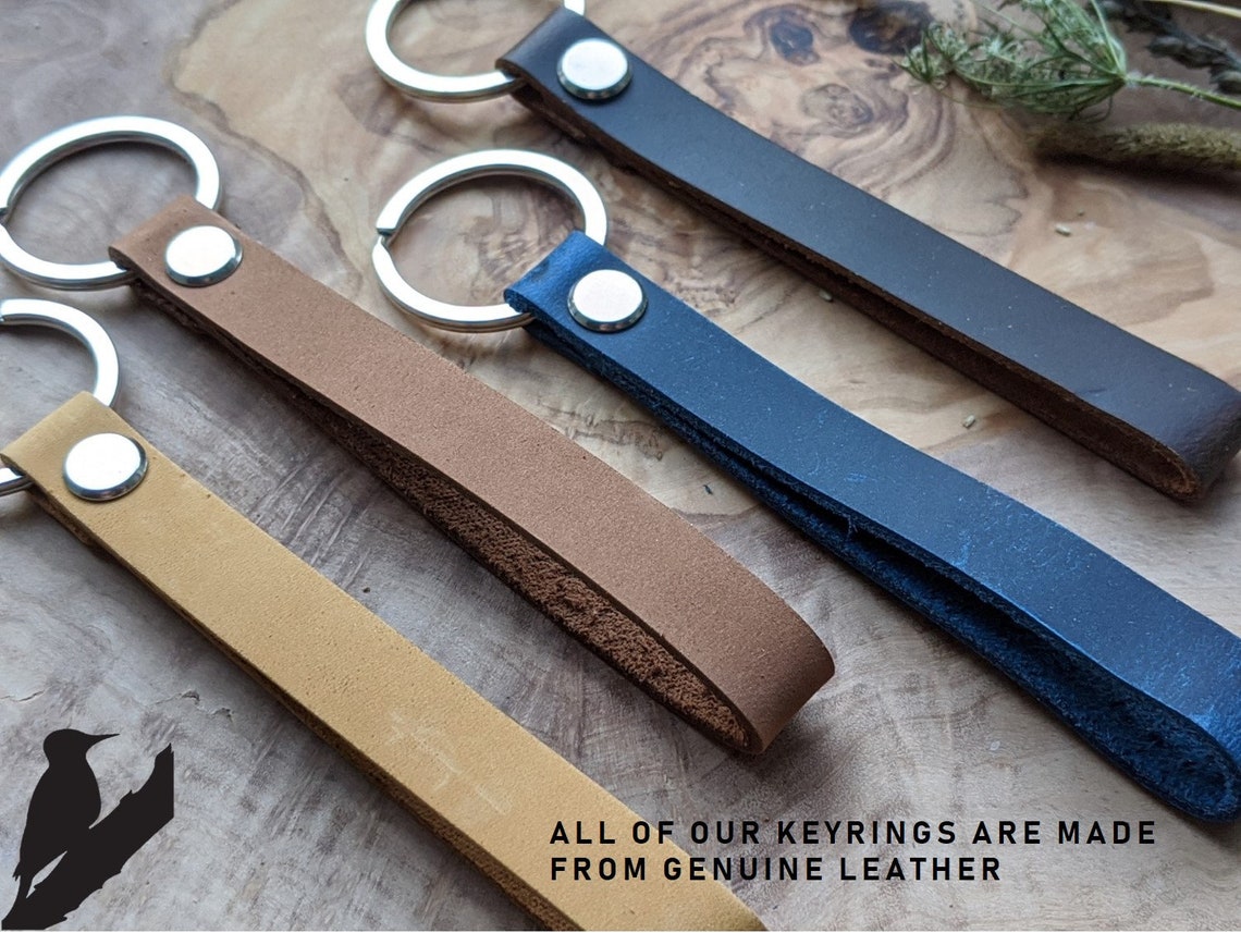 Personal Handwritten Message Keyring - Personalized Leather Key Chain ...