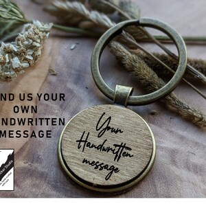 Personalised Handwriting Keyring Charm - Pendant Message - 5th Wedding ...