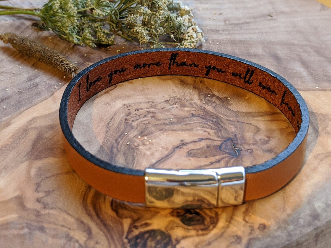Secret Message Bracelet, Hidden Message, Personalised Real Leather ...