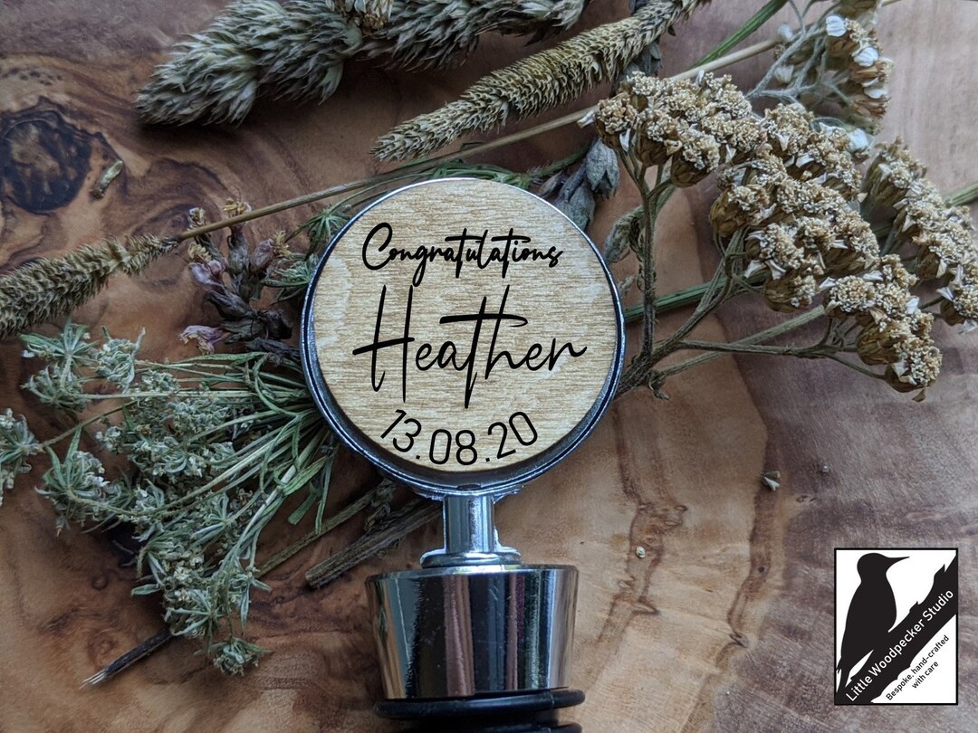 Personalised Congratulations Celebration Bottle Stopper - Wedding Gift ...