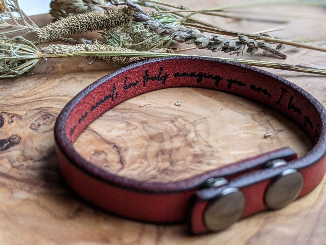Secret Message Bracelet, Hidden Message, Personalised Real Leather ...