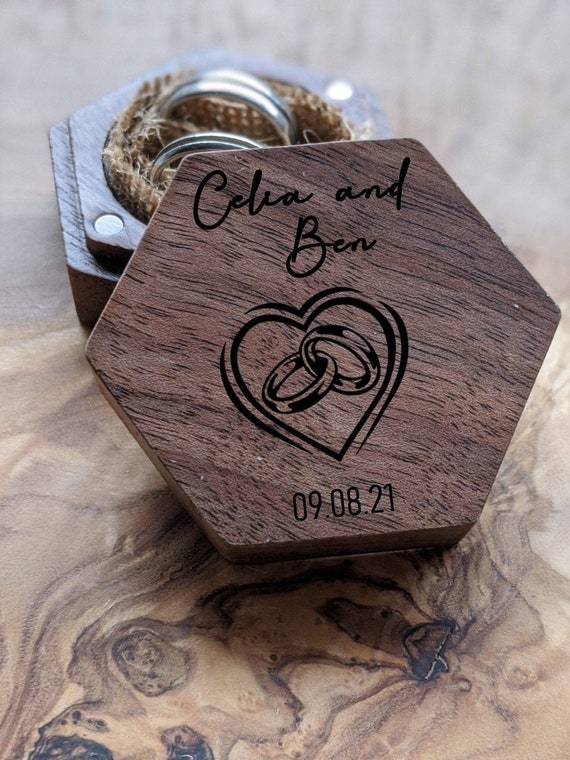 Engraved Ring Box Ring Bearer I do Custom Design | Etsy
