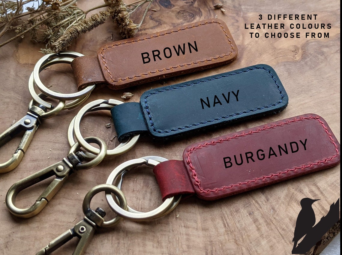 Leather Keyring Gift Personalized Handwriting Leather Key - Etsy