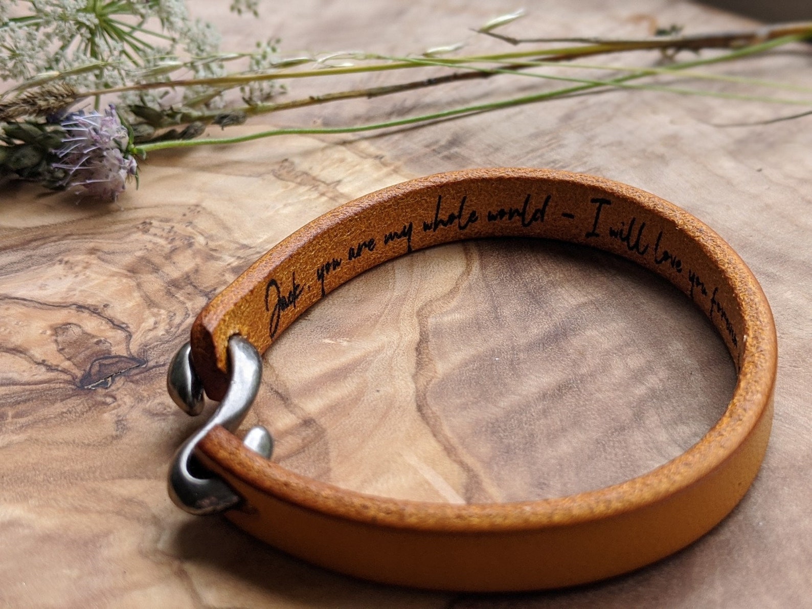 Secret Message Bracelet, Hidden Message, Personalised Real Leather ...
