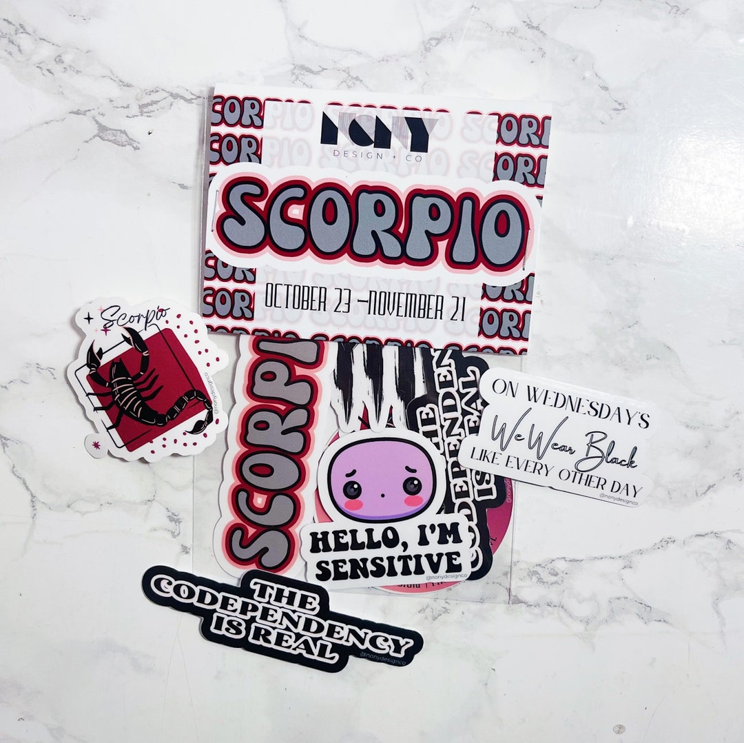 Scorpio Sticker Pack | Zodiac Sign Sticker | Vinyl Laptop Stickers ...