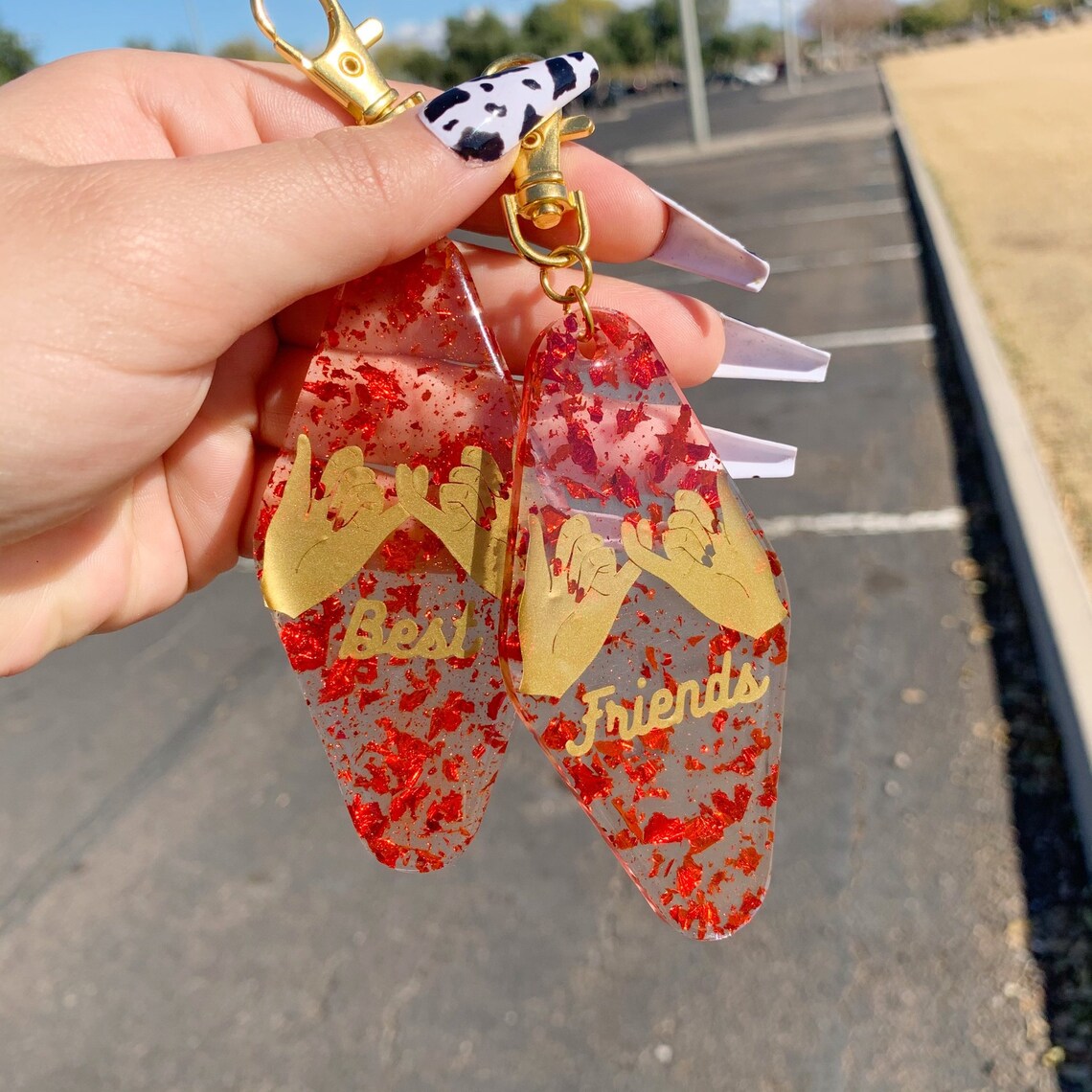 Best Friend Matching Keychain Set - Etsy