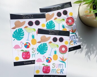 Summer Planner Sticker Sheet June July August Stickers - Etsy