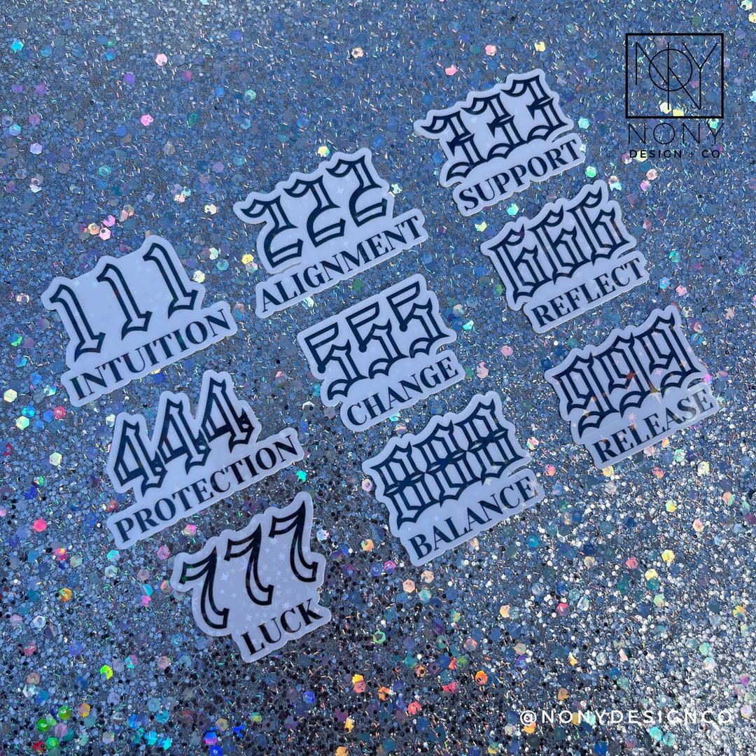 Angel Number Die Cut Stickers | Vinyl Sticker | Water Bottle Sticker ...