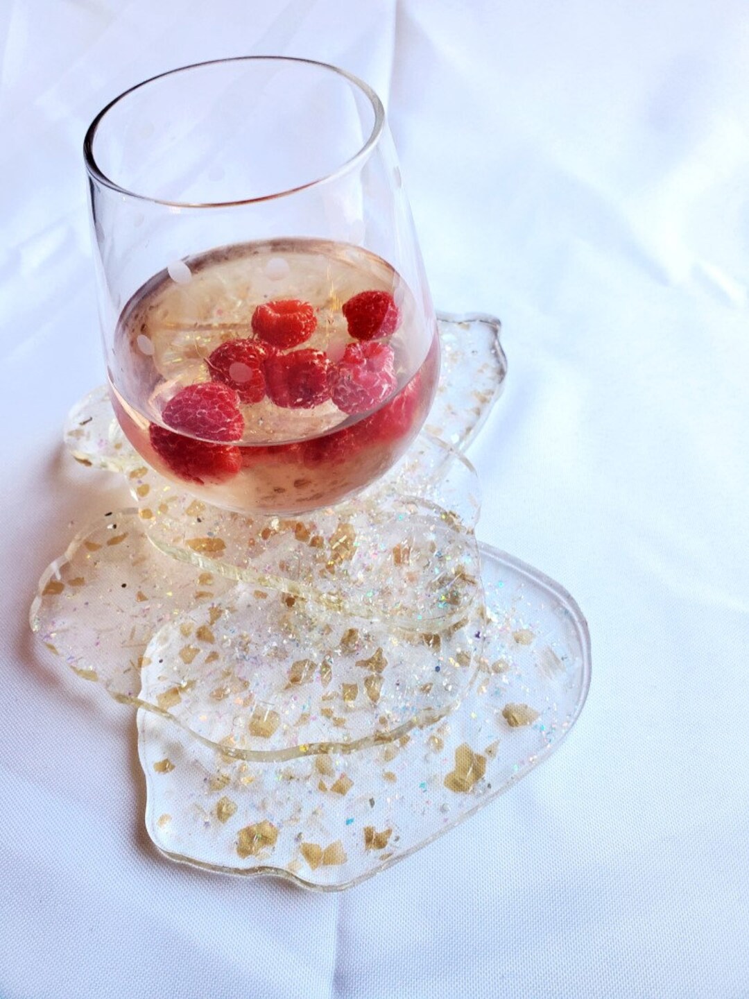 Clear Shattered Glass Resin Coaster - Set of 2 - Etsy