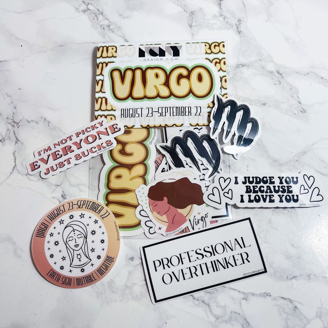 Virgo Sticker Pack | Zodiac Sign Sticker | Vinyl Laptop Stickers ...