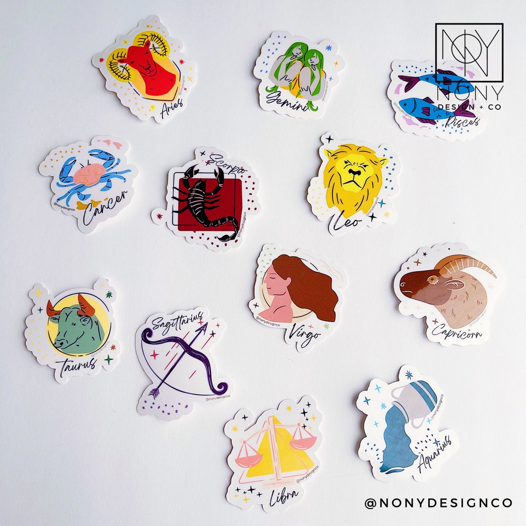 Zodiac Animal Sticker | Zodiac Sign Sticker | Vinyl Laptop Stickers ...