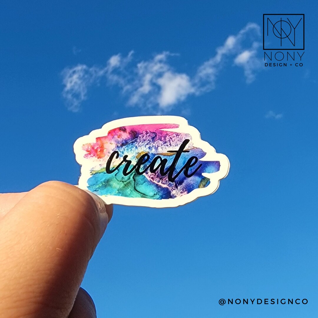 Watercolor 'create' Sticker: Hand-drawn Artist Decal - Etsy