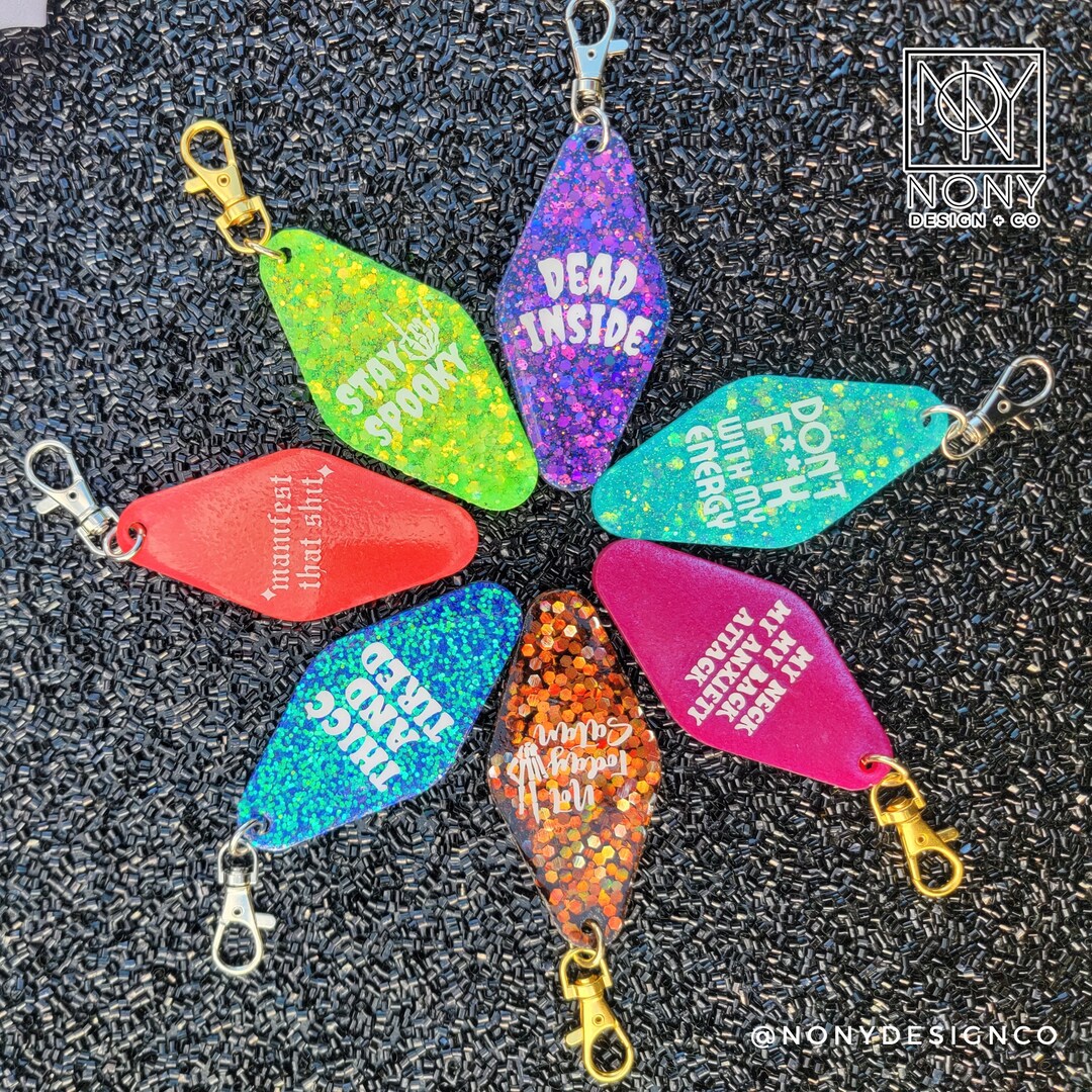 Spooky Resin Hotel Keychain: Sassy Halloween Keychain - Etsy