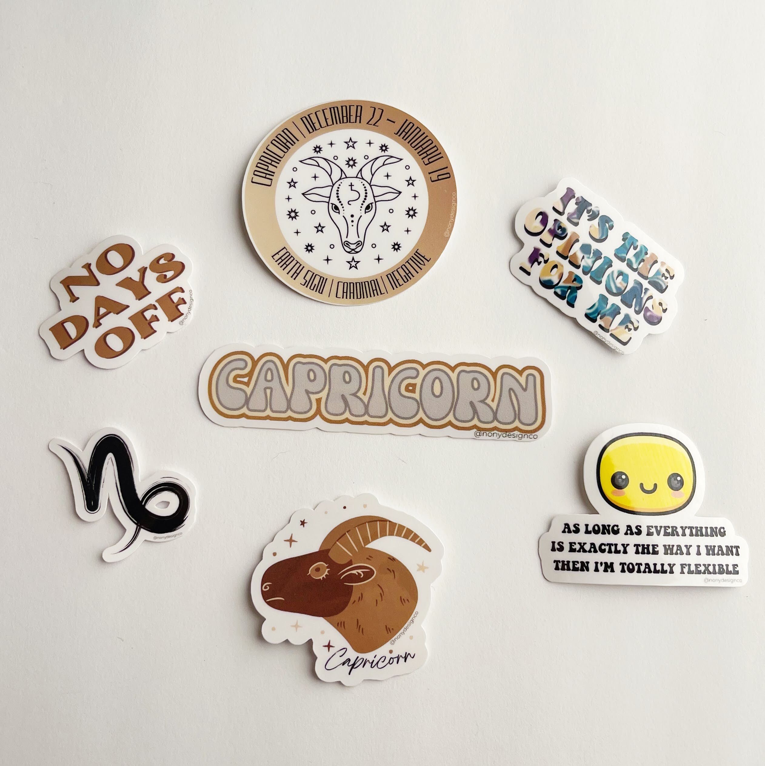 Capricorn Sticker Pack Zodiac Sign Sticker Vinyl Laptop - Etsy