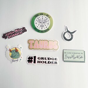 Taurus Sticker Pack | Zodiac Sign Sticker | Vinyl Laptop Stickers ...
