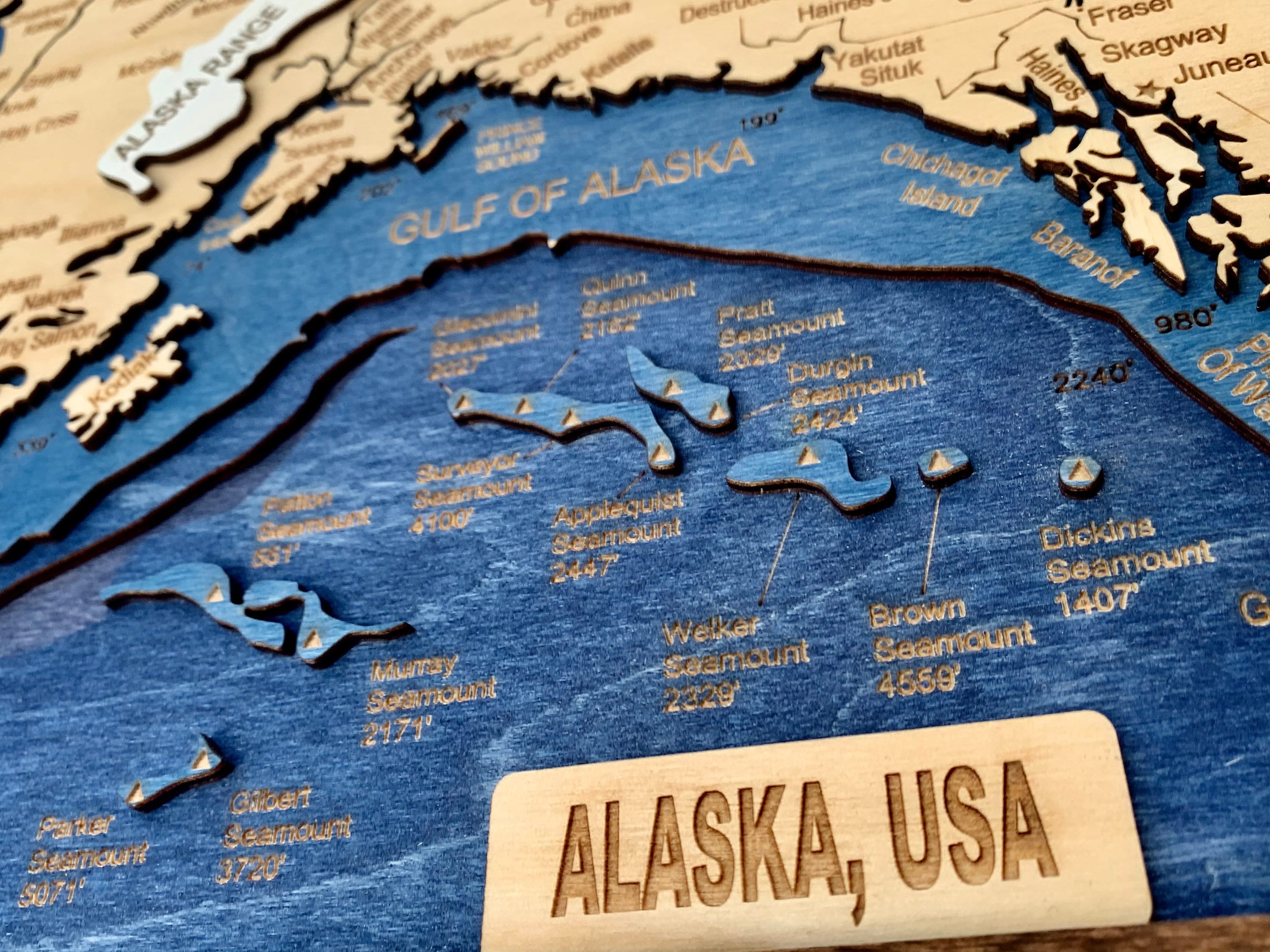 Alaska Map - State of Alaska Map With Multiple Wood Layers ...